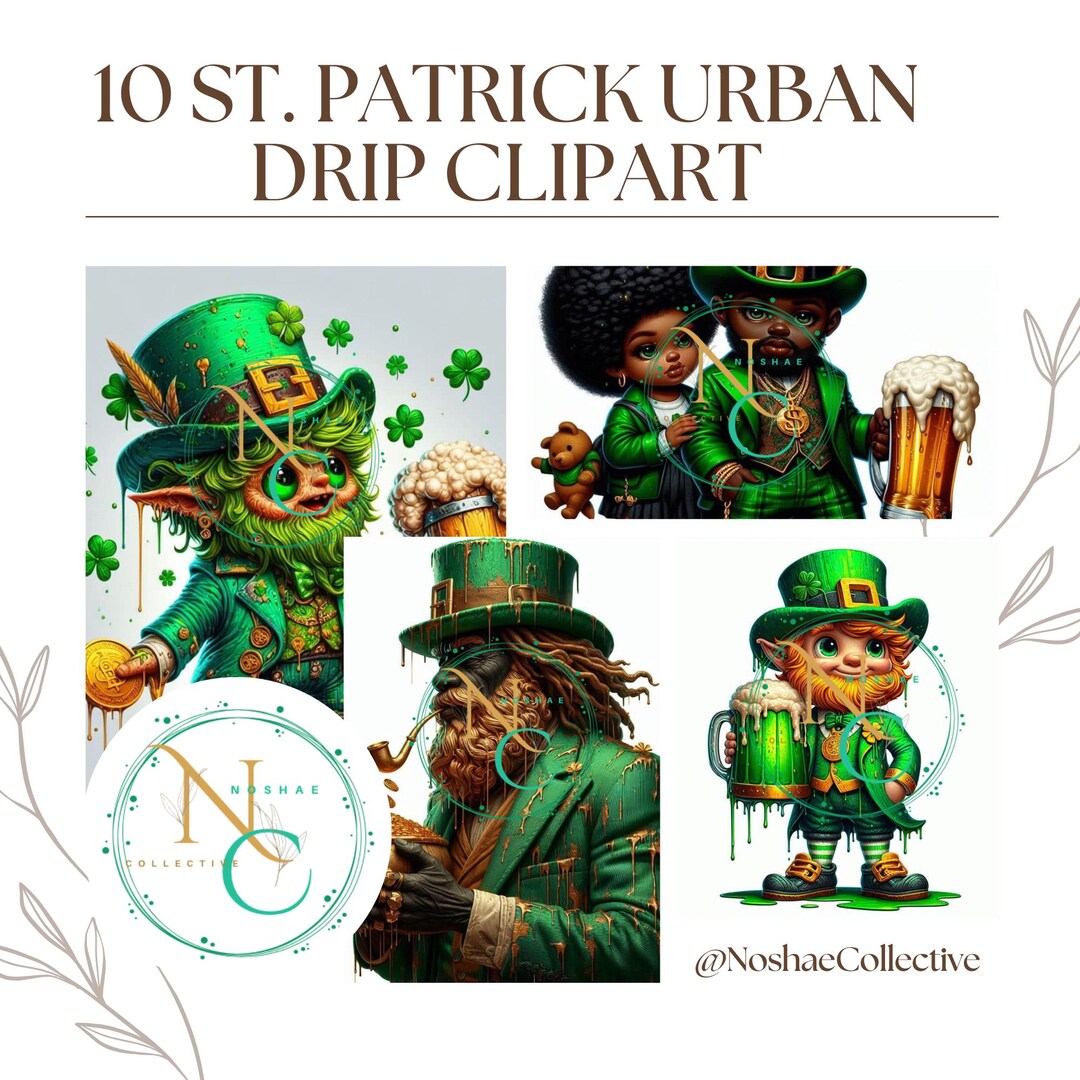 10 St. Patrick’s Day Urban Drip Clipart | Digital Download | Green Drip ...