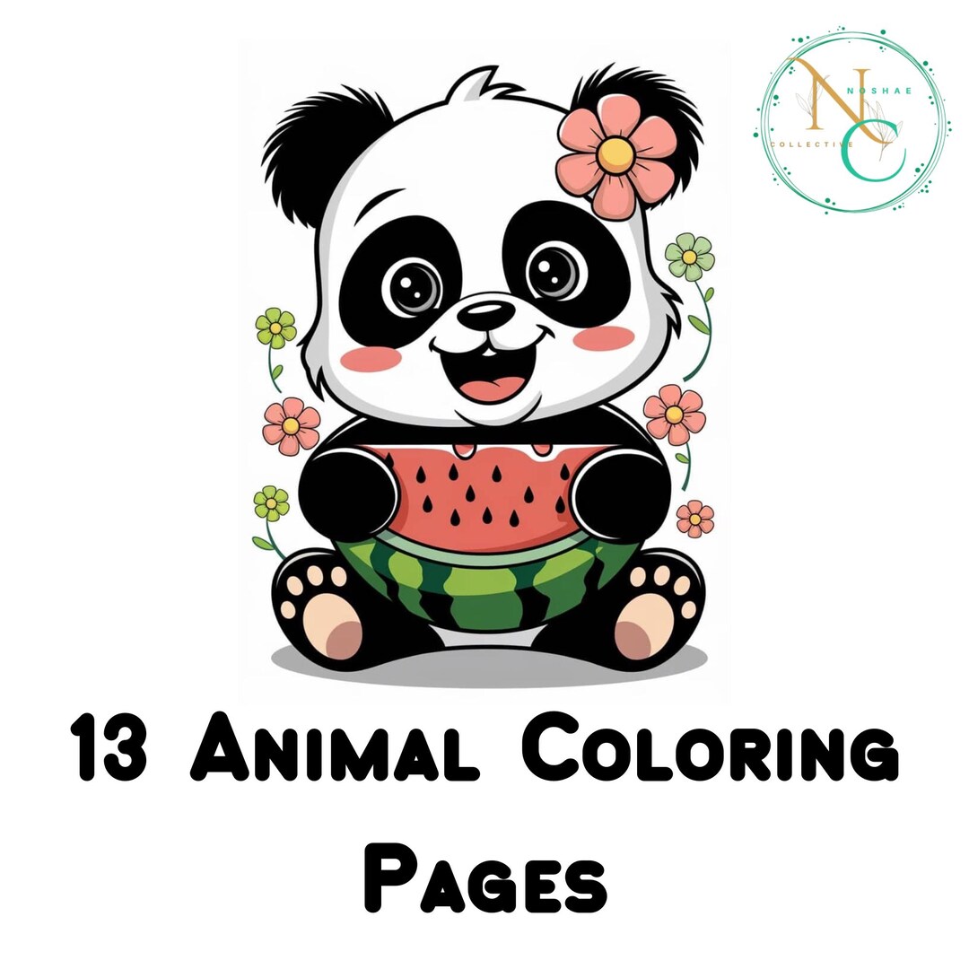 Wildlife Coloring Book | 13 Cute & Majestic Animal Pages | Digital ...