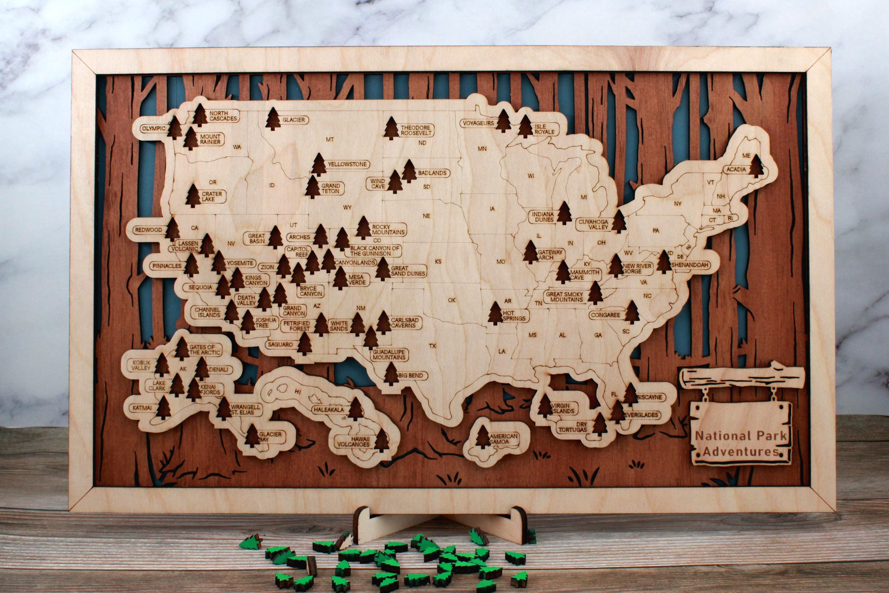 Personalized National Parks Travel Tracker Map, National Parks ...