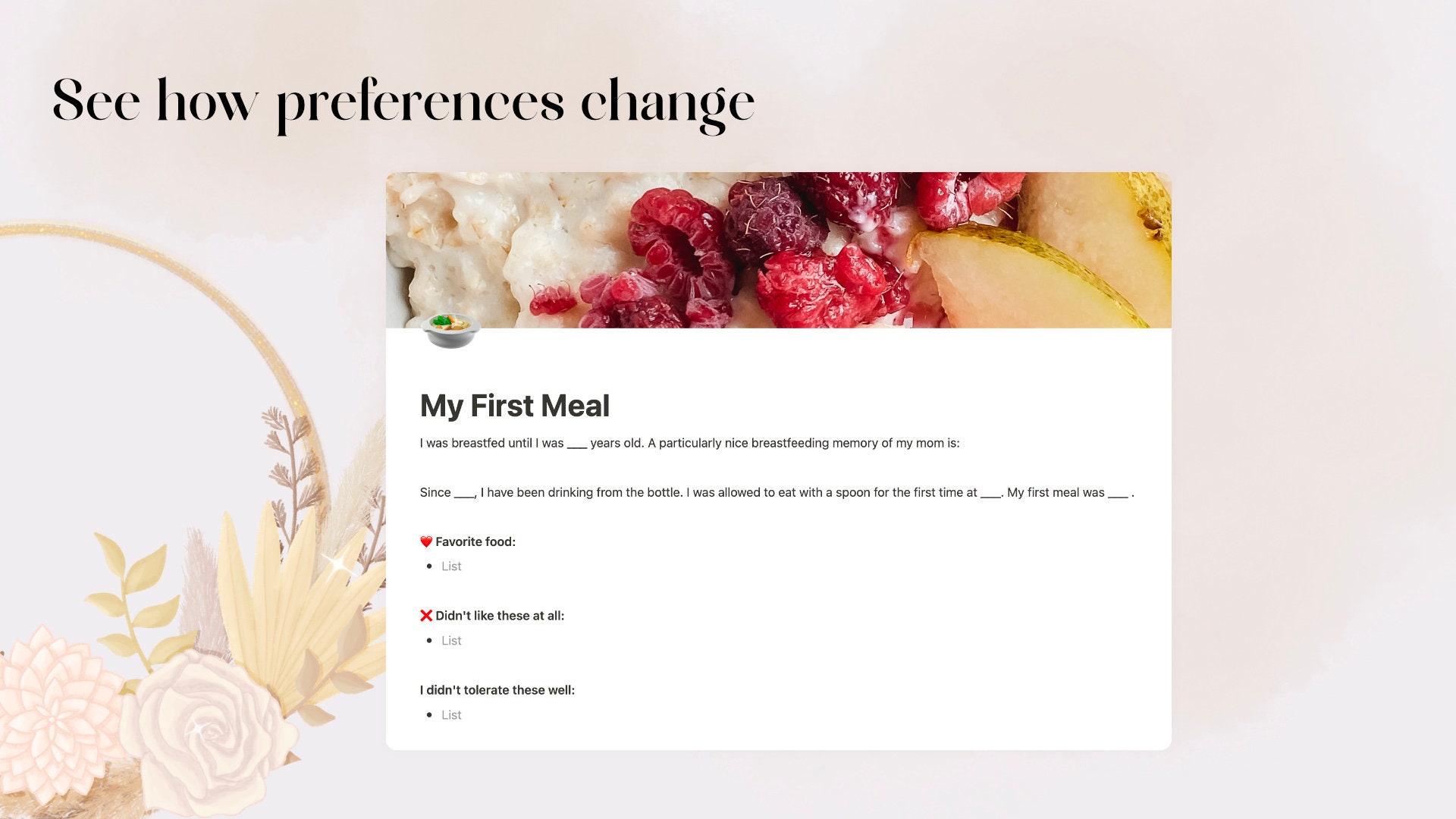 1st Year Baby Milestone Diary Notion Template: Digital Memory Log Book ...