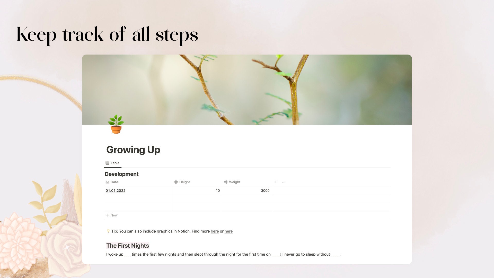 1st Year Baby Milestone Diary Notion Template: Digital Memory Log Book ...