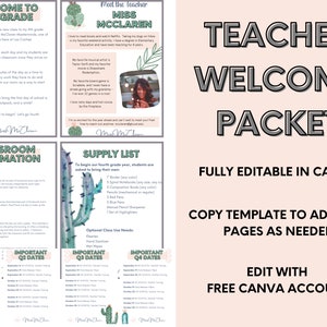 Cactus Meet the Teacher Template | Meet the Teacher Editable Template ...