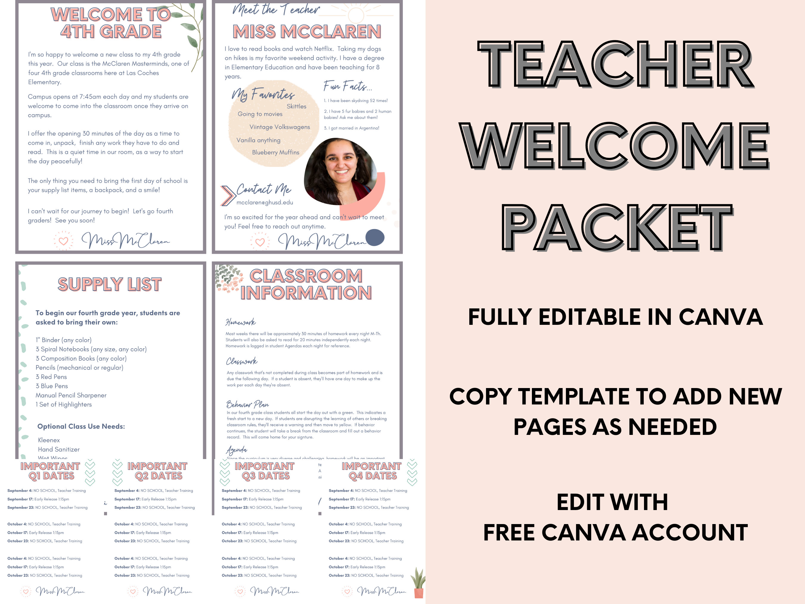 Boho Meet the Teacher Template Meet the Teacher Editable Template Meet ...