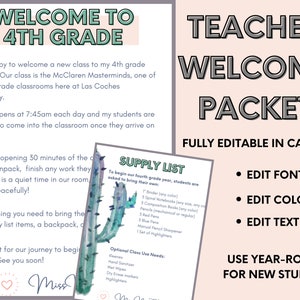Cactus Meet the Teacher Template | Meet the Teacher Editable Template ...