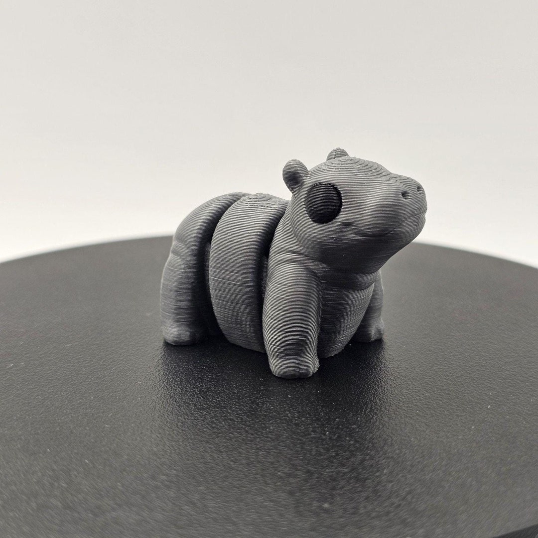 Hippo Fidget Buddy - 3D Printed Articulated Sensory Toy in Light Gray ...