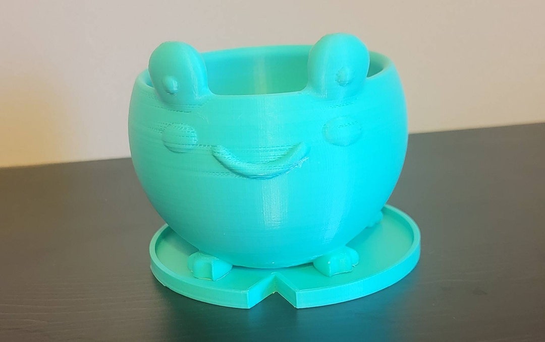 Frog Pot Planter on Lilypad 3D Printed - Etsy