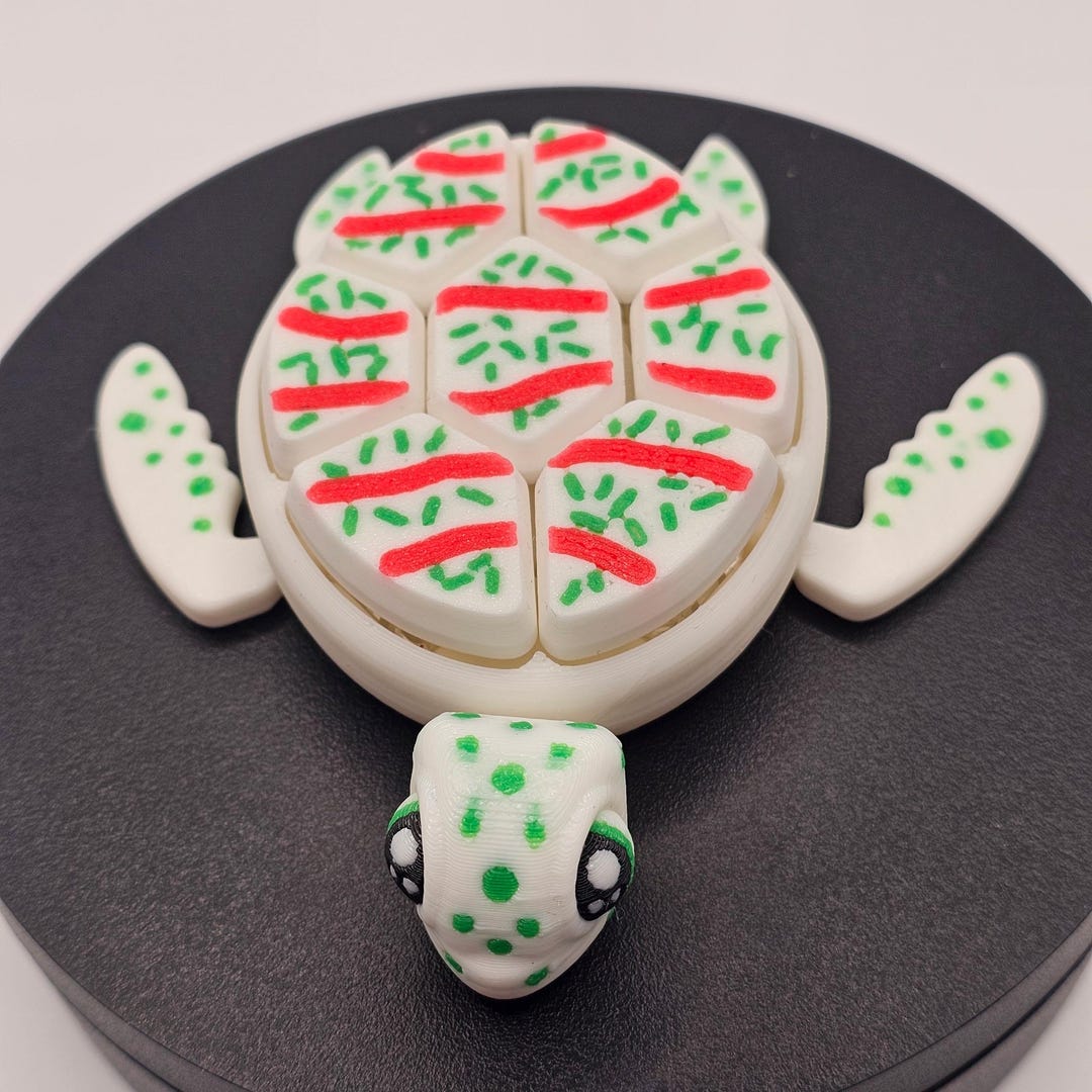 Christmas Tree Cake Turtle Clicker 3D Printed Fidget Toy & Keychain Holiday ASMR Sensory Gift - Etsy