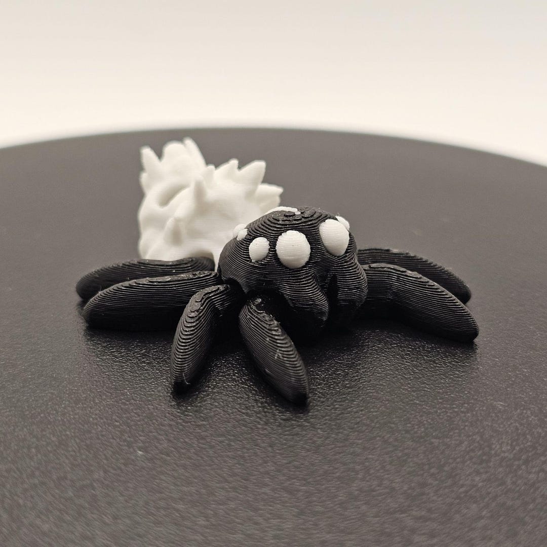 Hollow Spider Fidget Buddy - 3D Printed Sensory Toy - Black Spider With ...