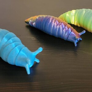 Slug Fidget Toy Articulated Over 50 Color Choices 3D Printed - Etsy