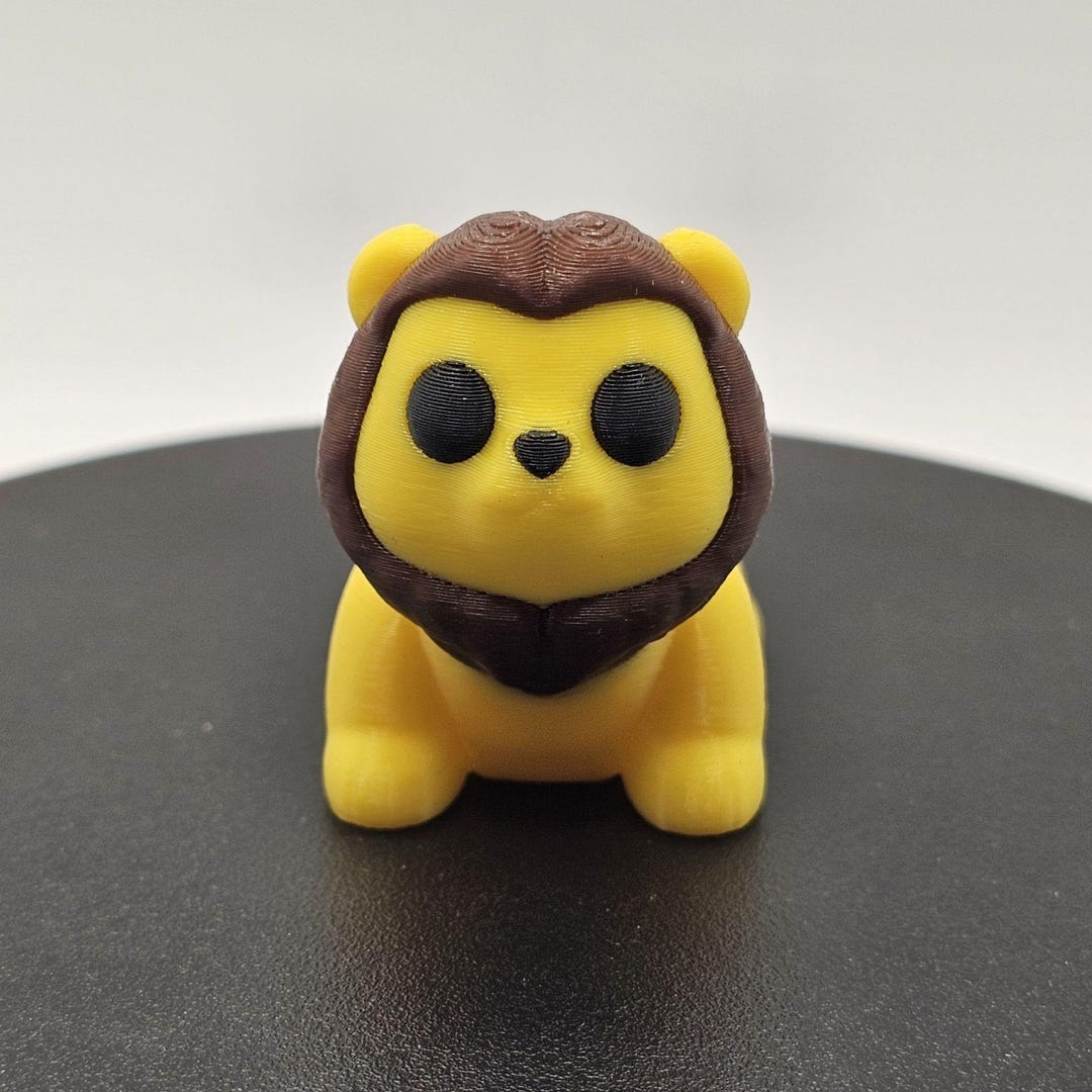 Lion Fidget Buddy - 3D Printed Articulated Sensory Toy in Yellow With ...