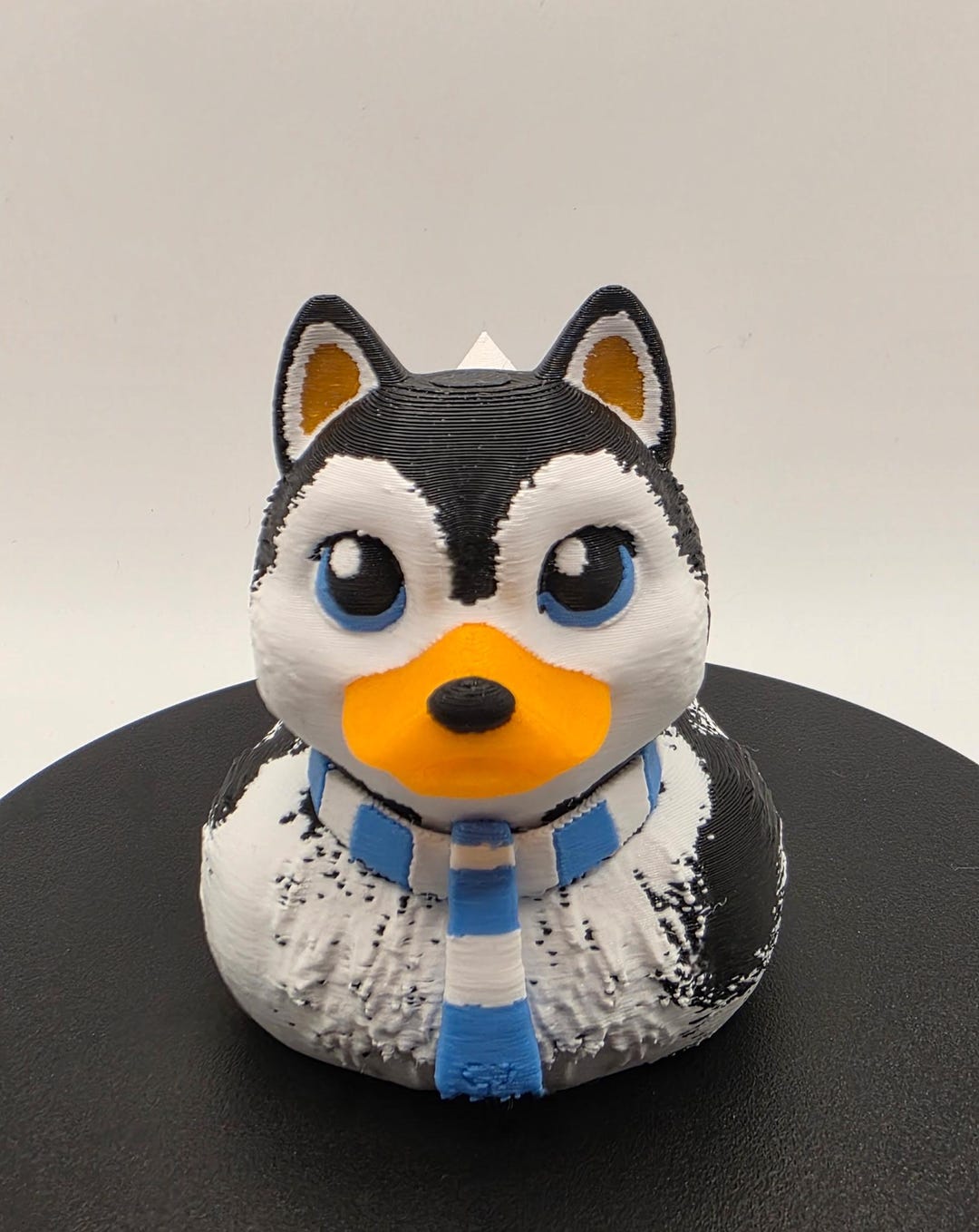 Husky-inspired Jeep Duck | Black & White Dog Duck With Blue Striped ...