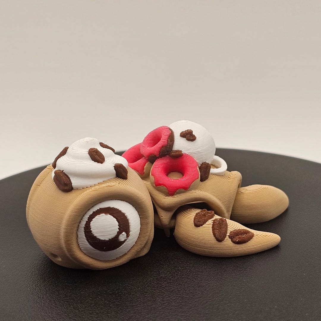 Coffee & Doughnuts Turtle | Articulated 3D Printed Collectible ...