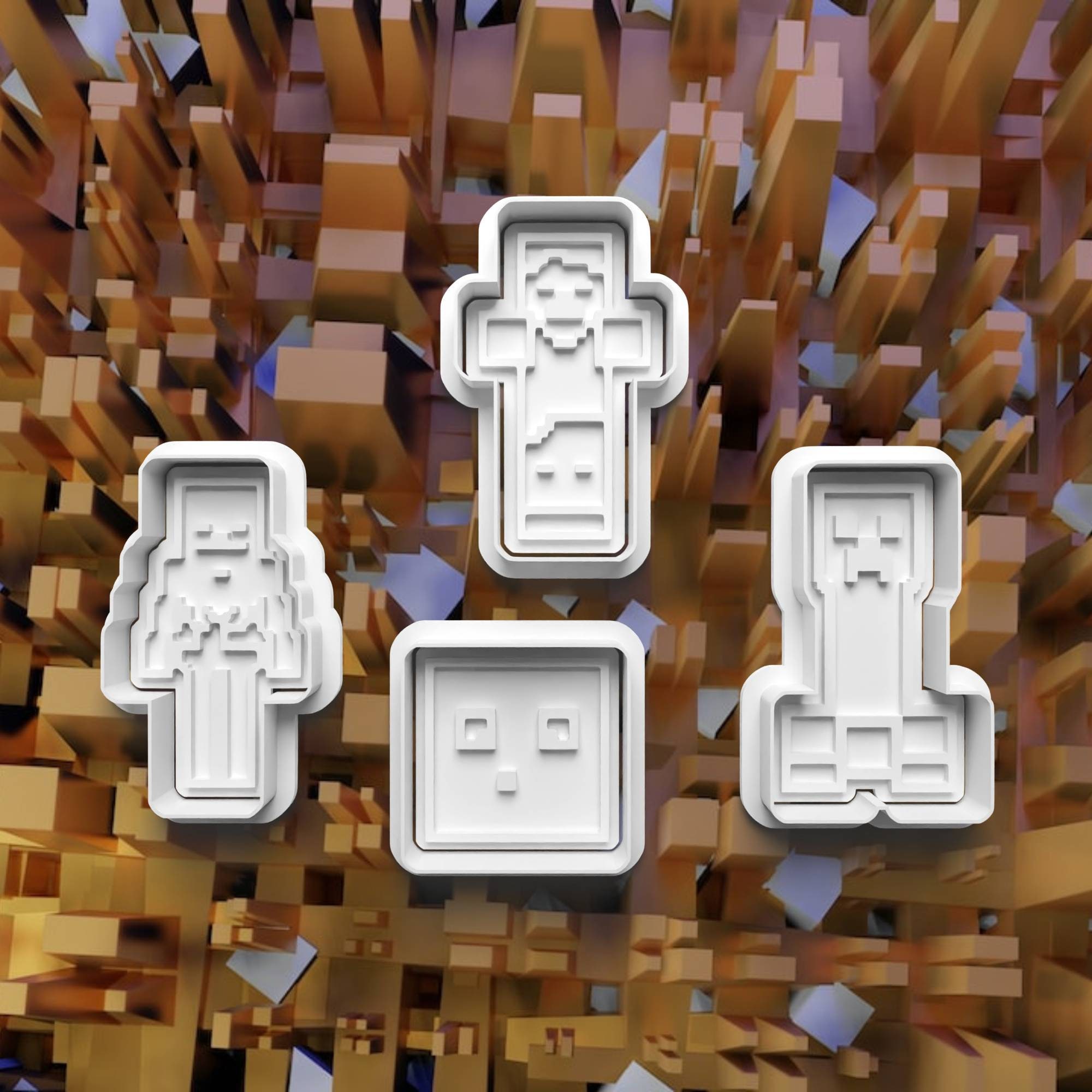 Minecraft Cookie Cutters With Stamps - Etsy