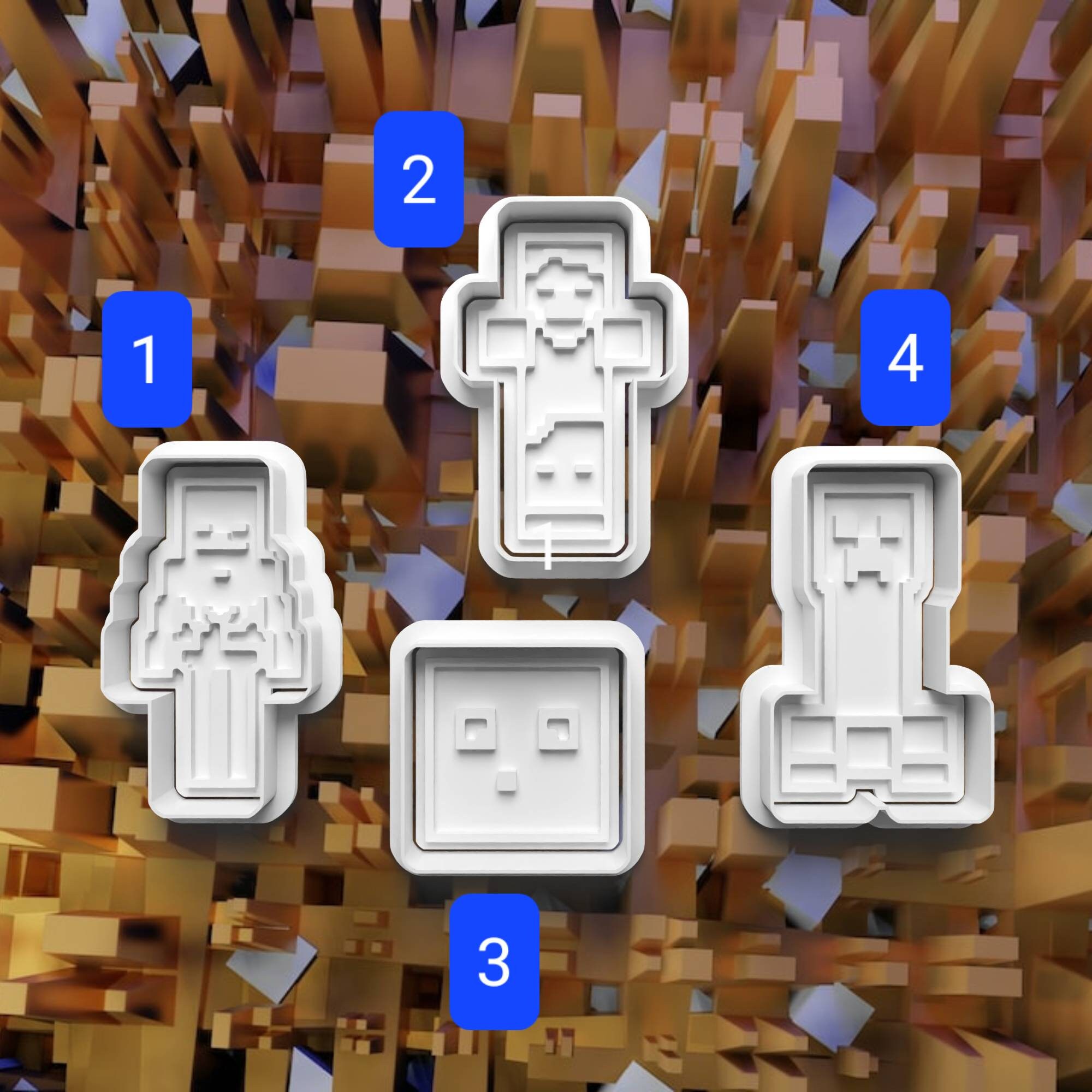 Minecraft Cookie Cutters With Stamps - Etsy