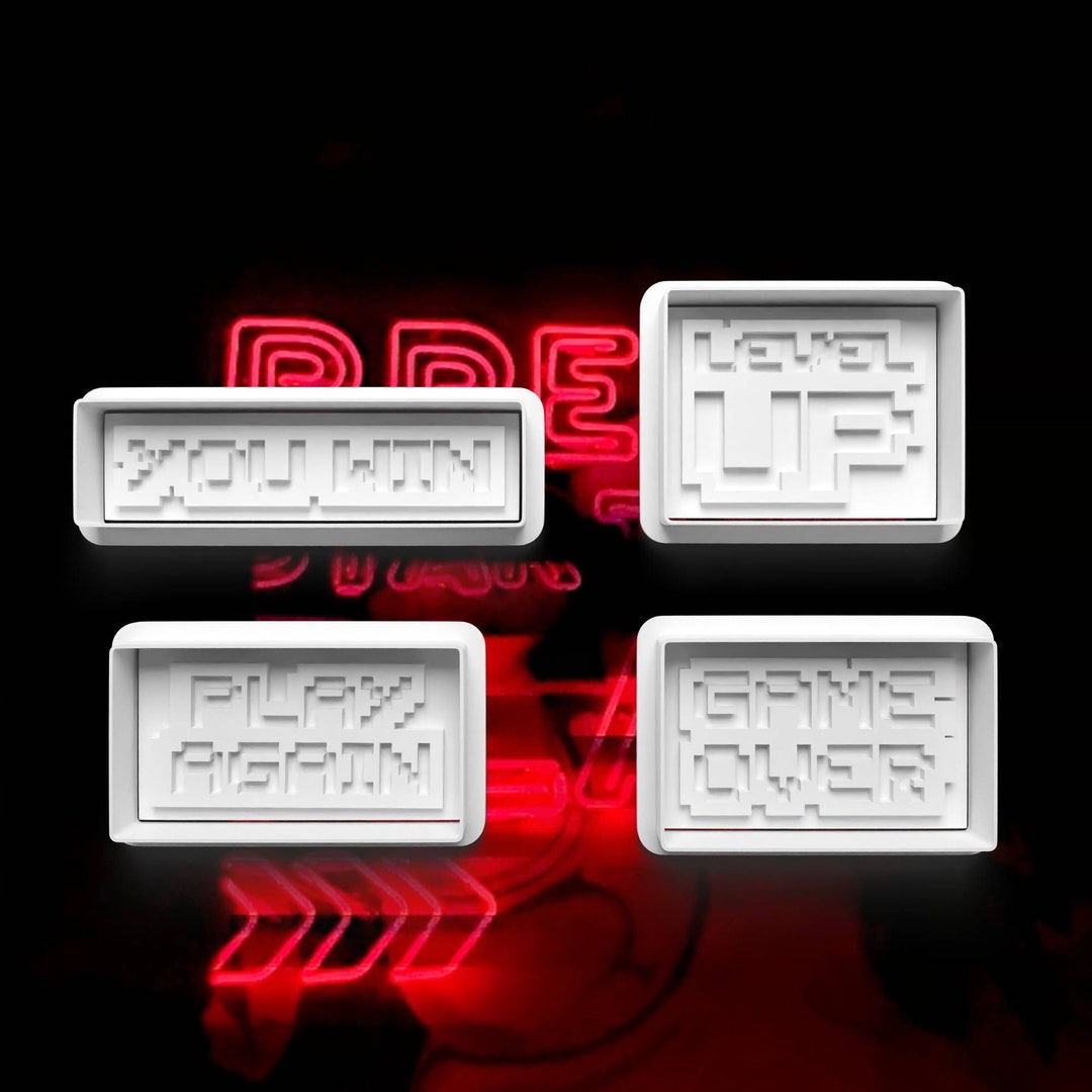 Gaming 8 Bit Cookie Cutters With Stamps - Etsy