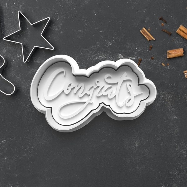 Congratulations Cookie Cutter and Stamp - Etsy