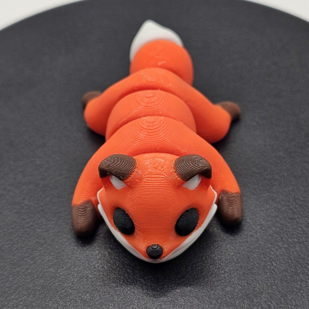 Fox Fidget Buddy - 3D Printed Articulated Sensory Toy in Orange, Brown ...