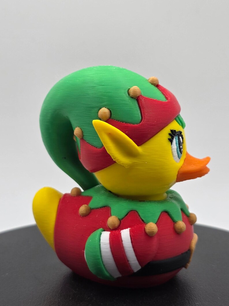 Christmas Elf Rubber Duck – 3D Printed Holiday Duck Collectible - Etsy