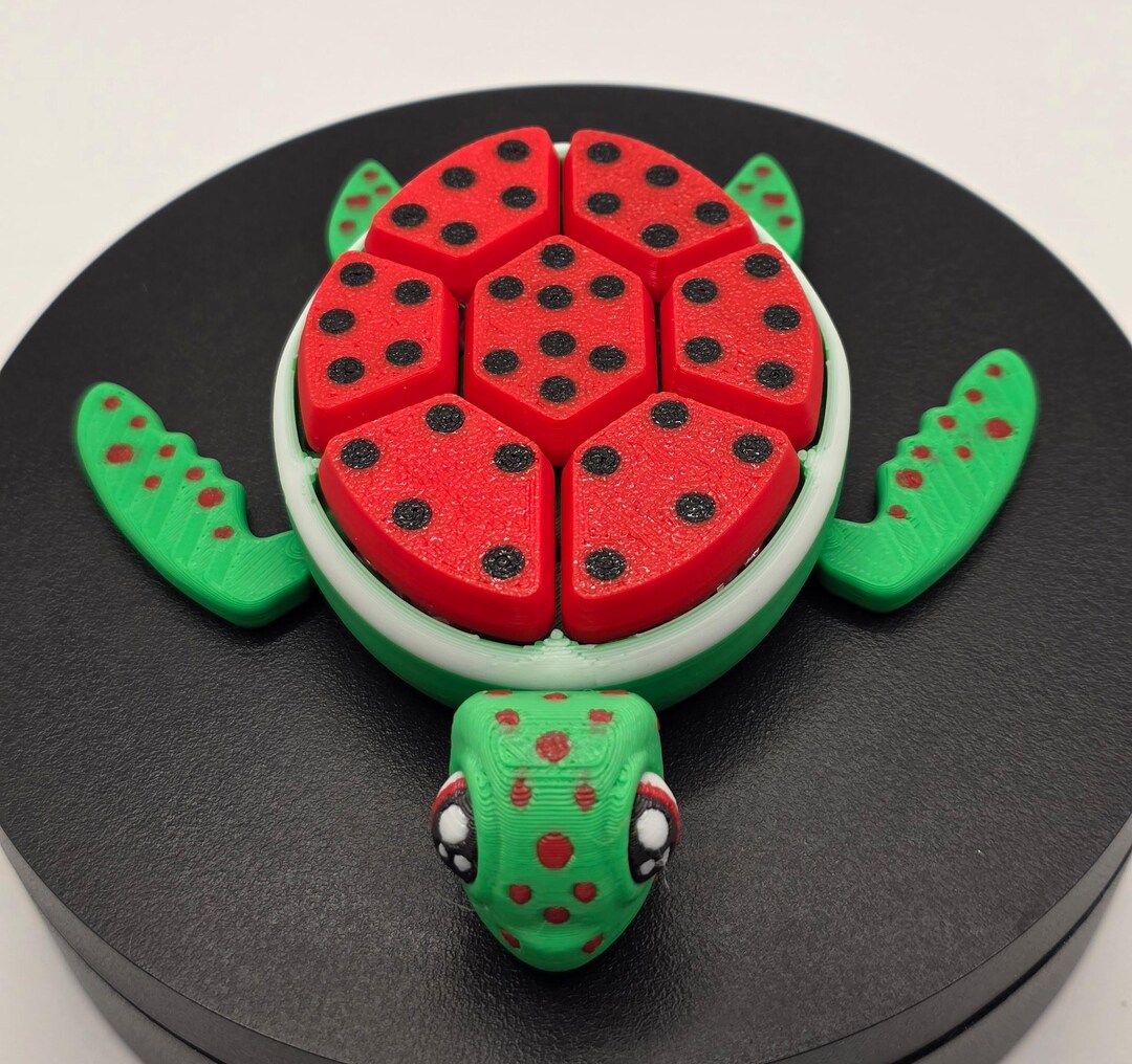 Watermelon Turtle Clicker | 3D Printed Articulated Fidget | ASMR, ADHD ...