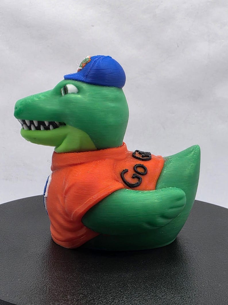 Swamp Gator Rubber Duck – 3D Printed – Orange & Blue Shirt – Fan ...