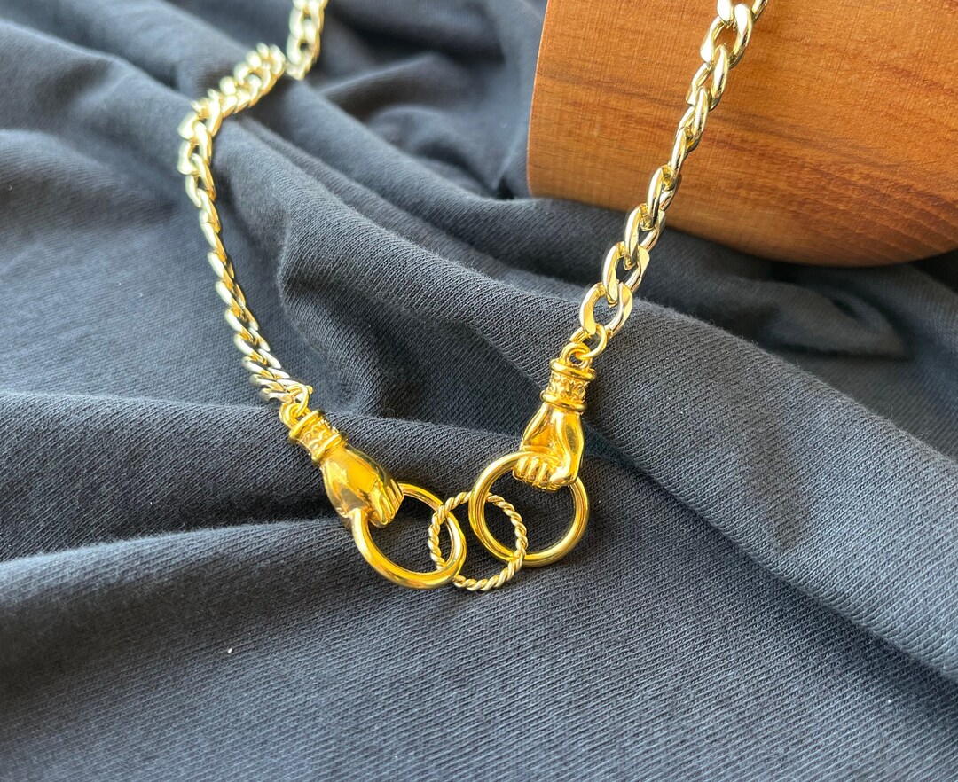 Silver Open Ended Hand Necklace, Hold on to Hope Necklace, Grasping ...