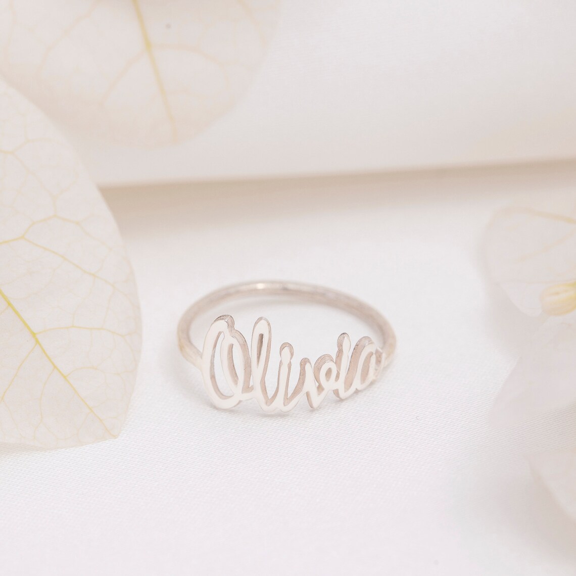 Dainty Gold Name Ring, Personalized Handwrite Name Ring, Handmade ...