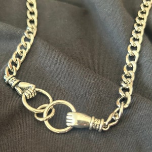 Silver Open Ended Hand Necklace, Hold on to Hope Necklace, Grasping ...