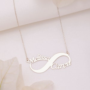 Personalized Infinity Name Necklace, 14k Solid Gold Infinity Name ...
