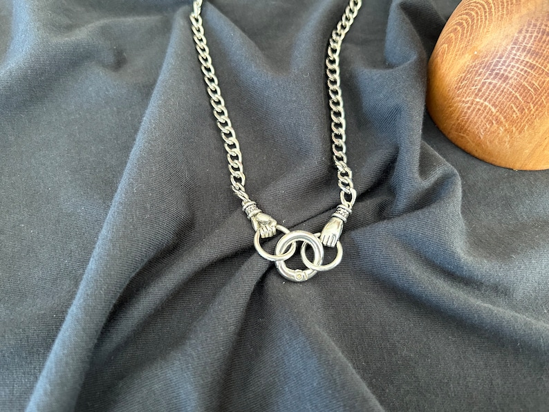 Silver Open Ended Hand Necklace, Hold on to Hope Necklace, Grasping ...