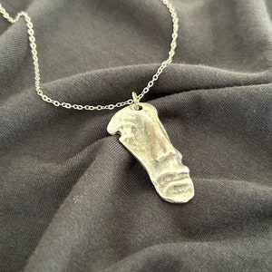 Face Pendant Necklace, Silver Face Necklace, Antique Silver Greek Face ...