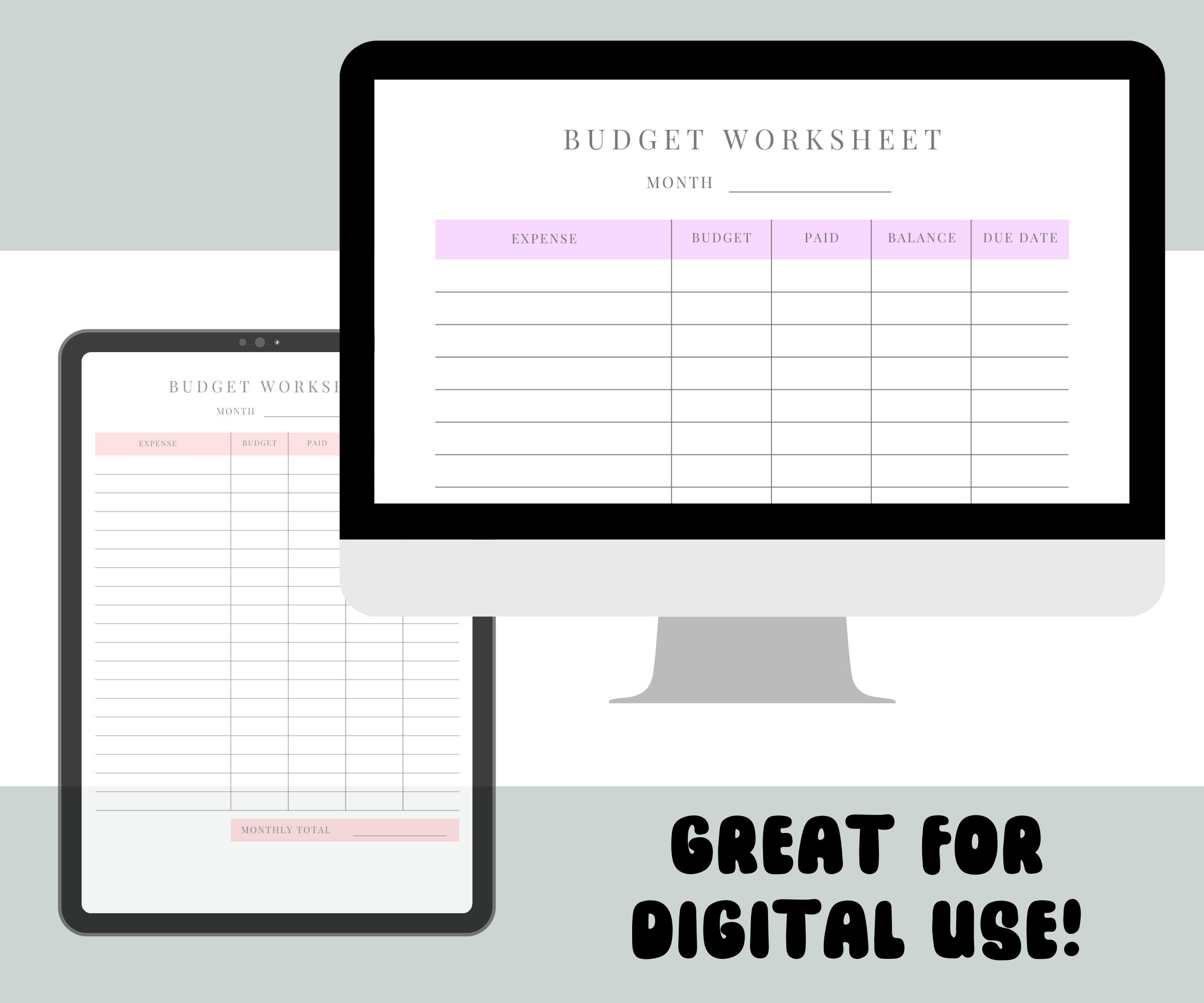 Printable Budget Worksheet, Financial Planning Sheets, Business ...
