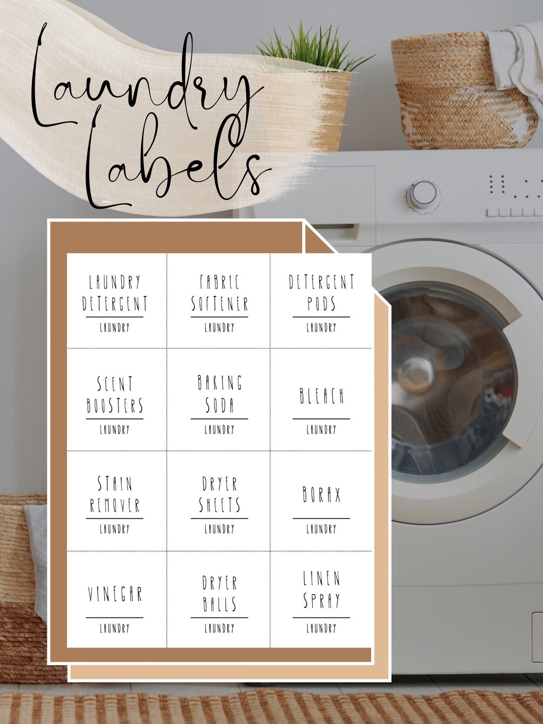 Printable Laundry Labels, Printable Organizing Labels for Laundry Room ...