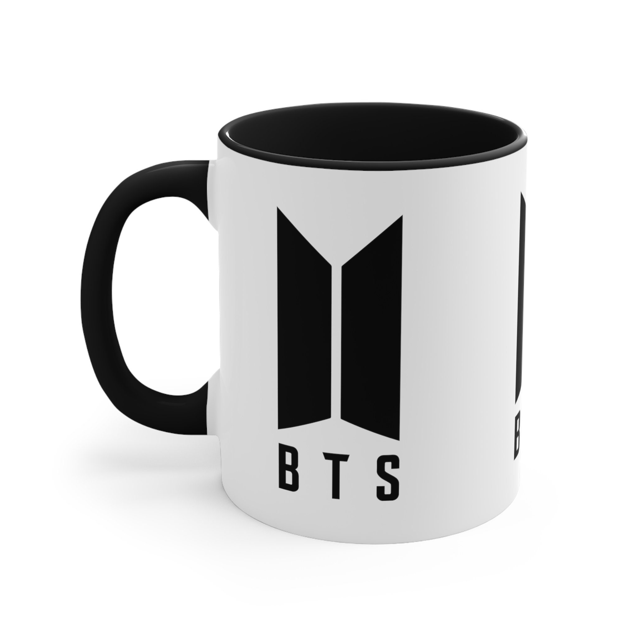 BTS Logo Accent Coffee Mug, 11oz, BTS Mug, Hot Chocolate Mug, Tea Mug ...