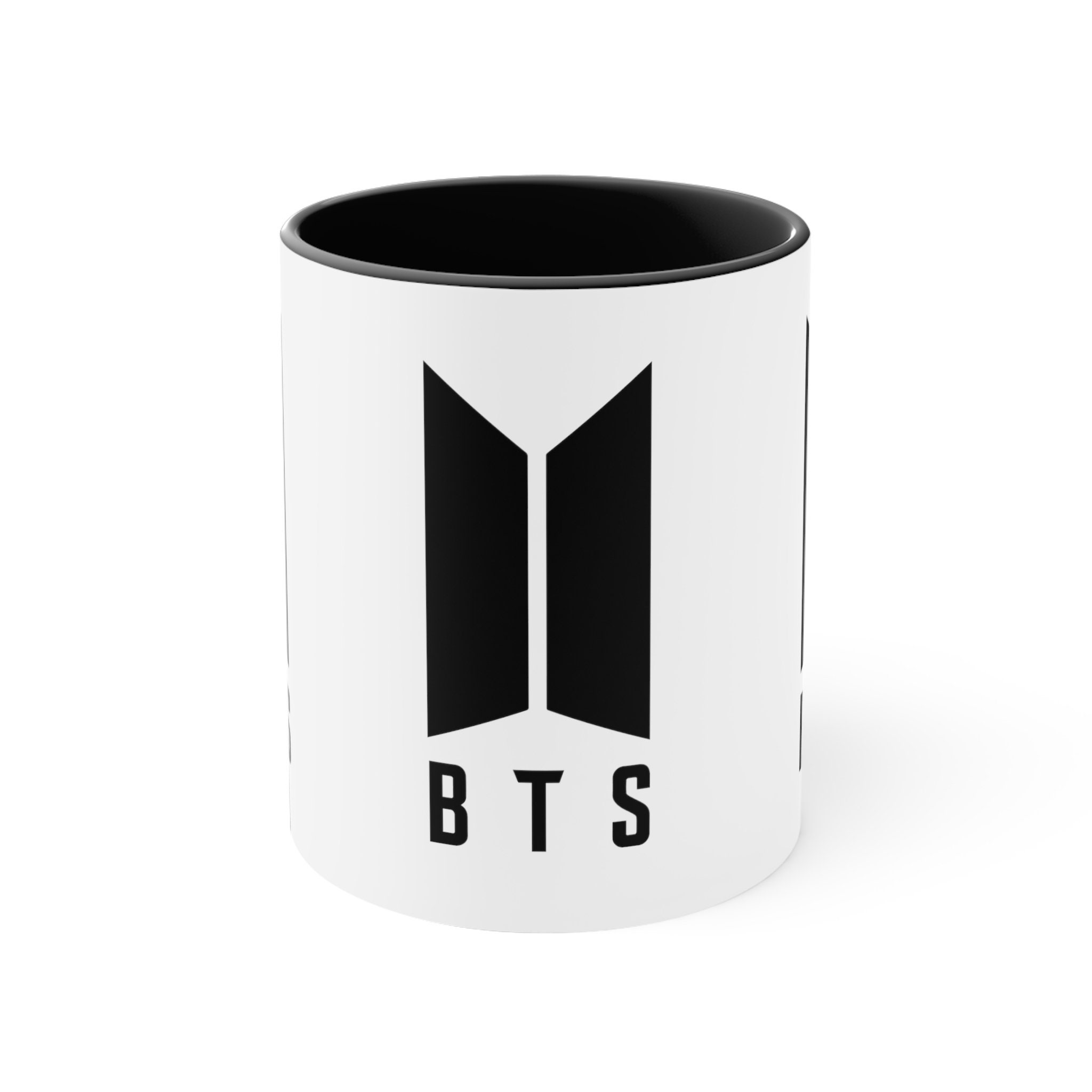 BTS Logo Accent Coffee Mug, 11oz, BTS Mug, Hot Chocolate Mug, Tea Mug ...