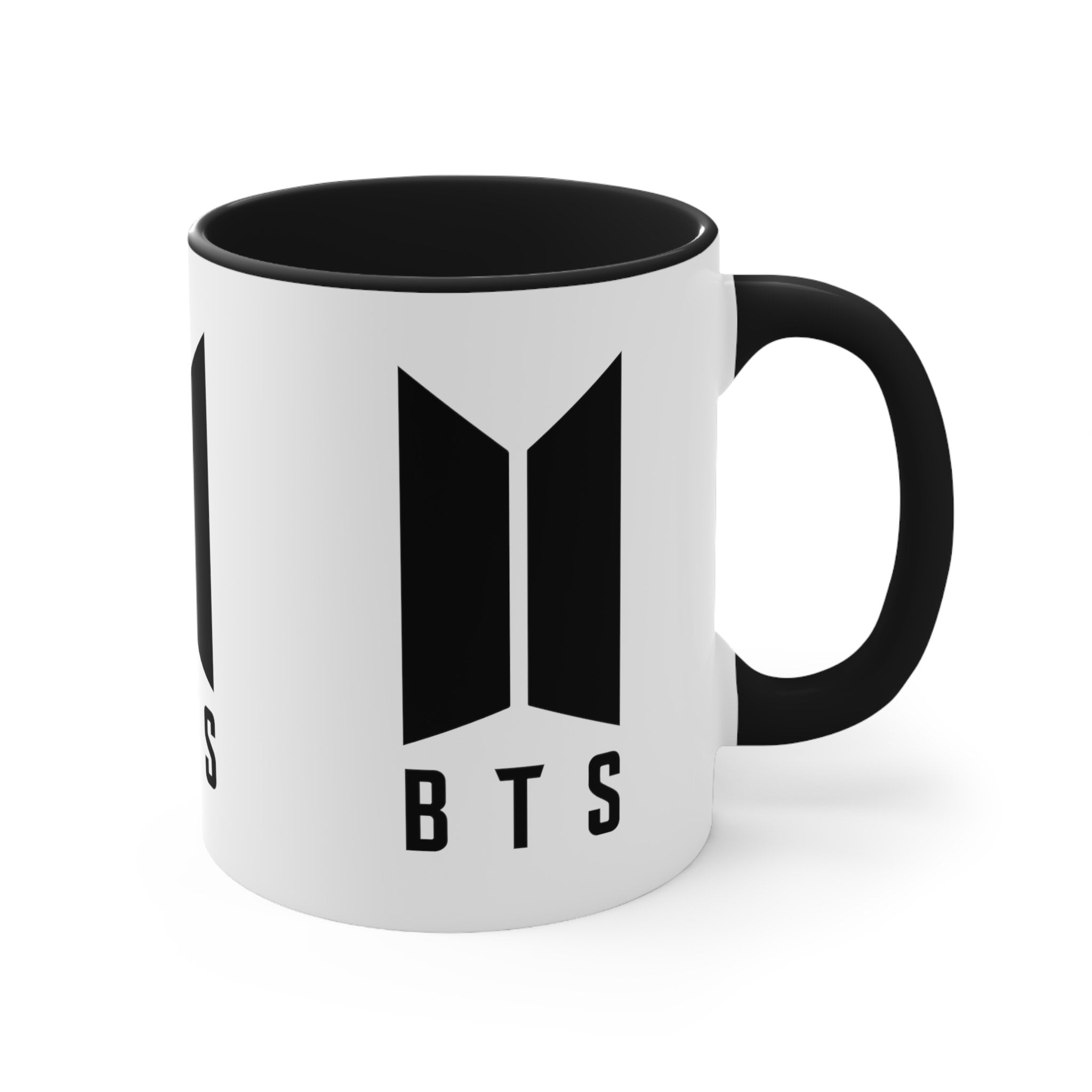 BTS Logo Accent Coffee Mug, 11oz, BTS Mug, Hot Chocolate Mug, Tea Mug ...
