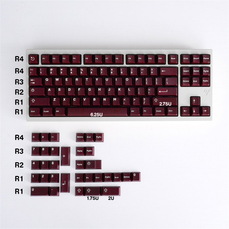 Dark Red Keycap Set Cherry Profile ABS Keycap Set 120keys - Etsy