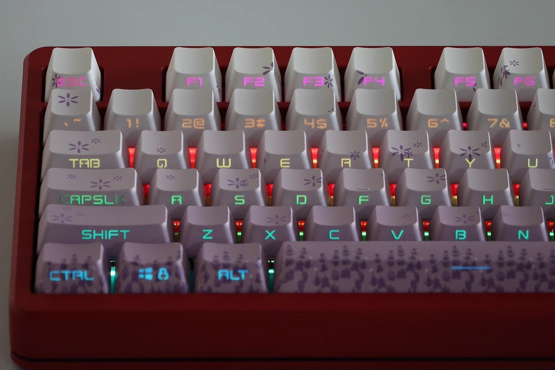 Lavender Theme Keycap Set Backlit, Purple Gradient Keycaps, PBT OEM ...