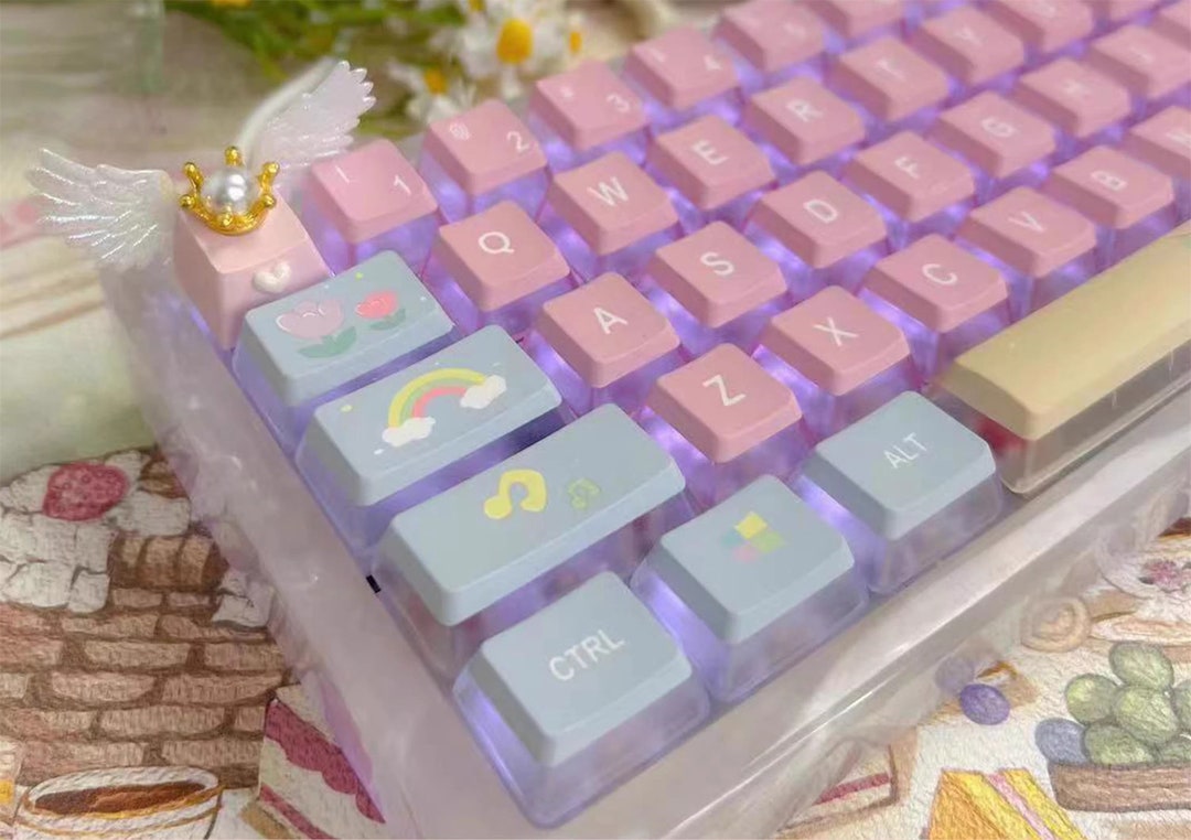 Cute Pink Keycap Set OEM Profile PBT Keycap Set Backlit 134 - Etsy