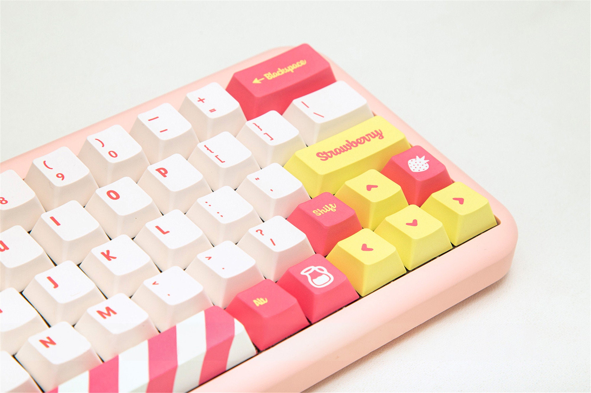 Cute Strawberry Lemon Theme Keycap Set Cherry Profile PBT - Etsy