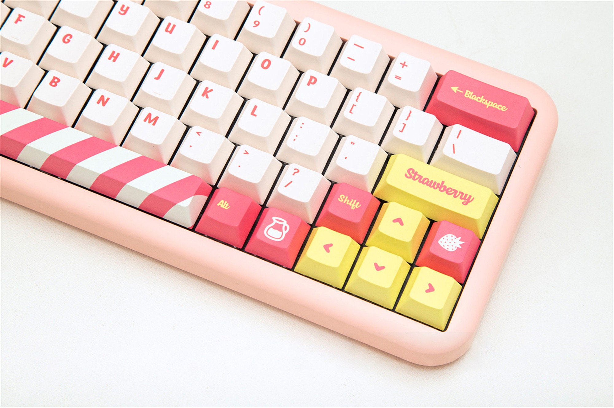 Cute Strawberry Lemon Theme Keycap Set Cherry Profile PBT - Etsy