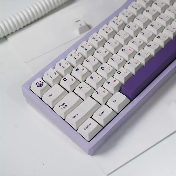 Purple White Keycaps - Etsy