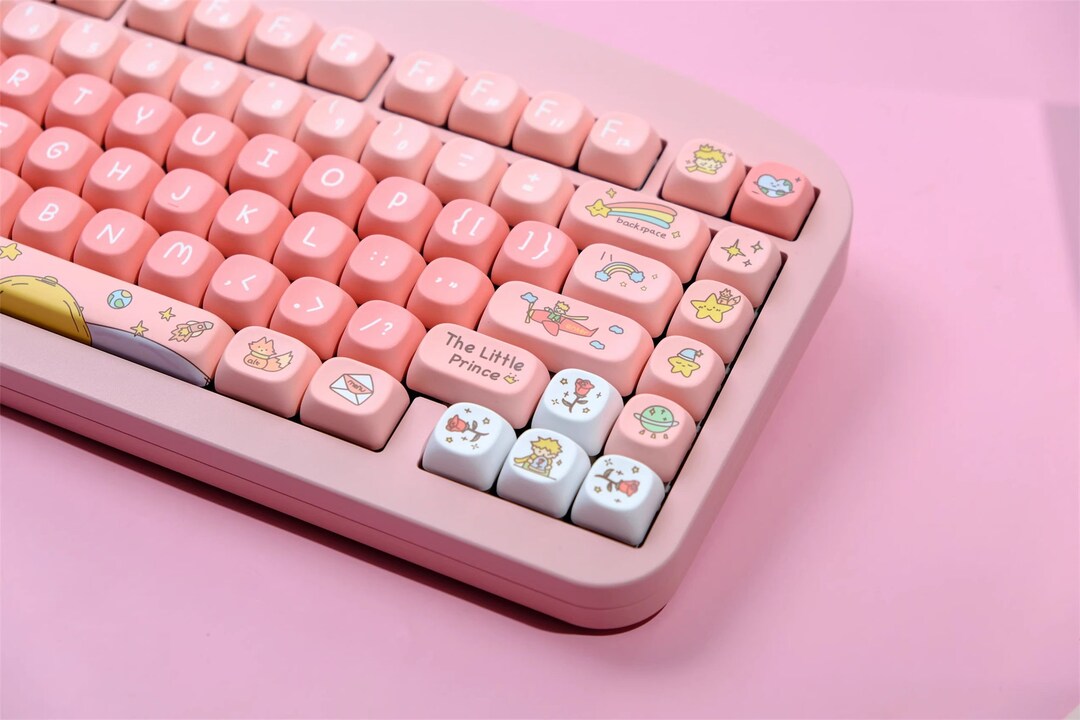 Pink Cartoon Keycaps Set, Cute Keycaps, XOA Profile Keycap, Gaming ...