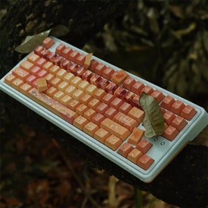 Autumn Theme Keycaps, Vintage Orange Yellow Cherry Profile PBT Keycaps ...