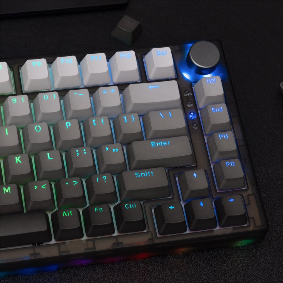 Gray Backlit Gradient Keycaps, OEM Profile Retro Full Set Keycaps ...