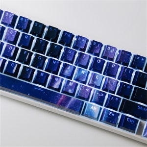 Galaxies OEM Profile Keycap Set, Blue Universe Milky Way 104 Keycaps ...