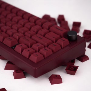 Minimalist Dark Red Keycaps, Cherry Profile PBT Keycap Set, Gaming ...