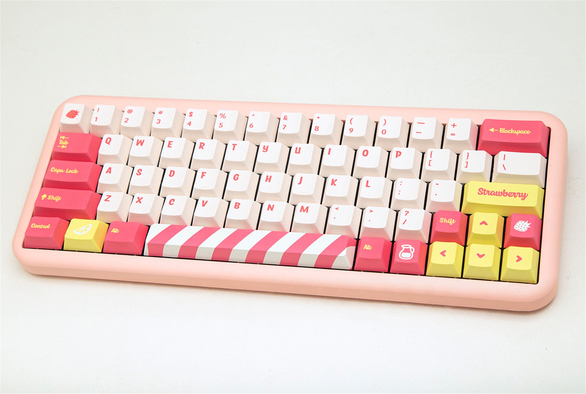 Cute Strawberry Lemon Theme Keycap Set Cherry Profile PBT - Etsy