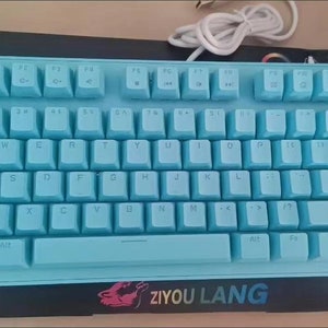 Pastel Lighting Keyboard, 87 Keys USB Wired Gaming Keyboard, Modern ...