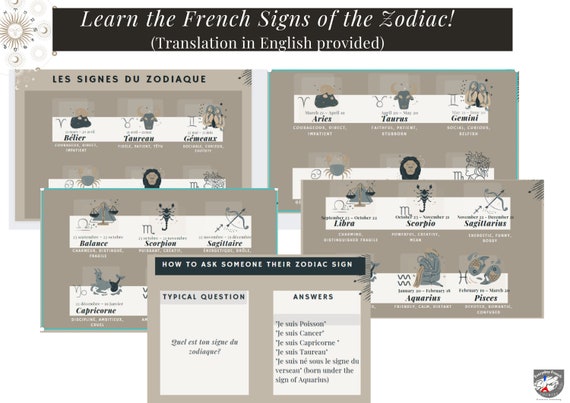Signs of the zodiac in french - JessicaGMendoza.com