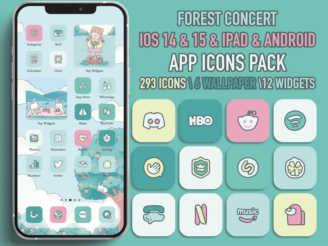 293 Cottagecore Icons for Ios & Android Green Forest Icon - Etsy
